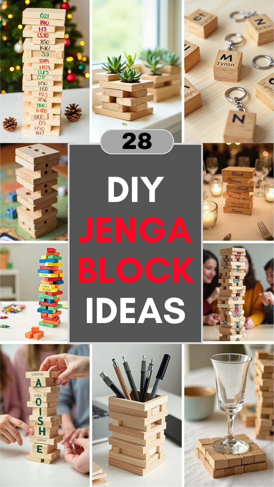 28 Creative DIY Jenga Block Ideas for Stylish Home Decor - Diyer Craft